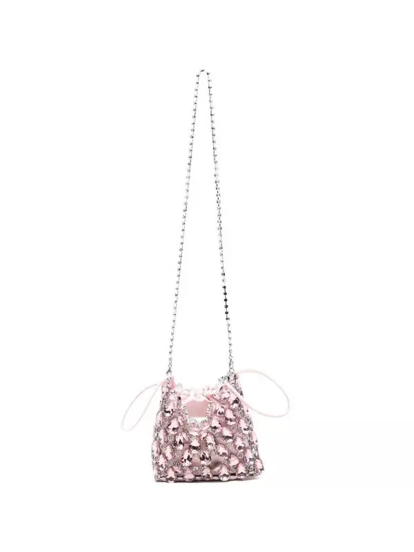 SELF-PORTRAIT Mini Crystal-embellished Shoulder Bag - Silver