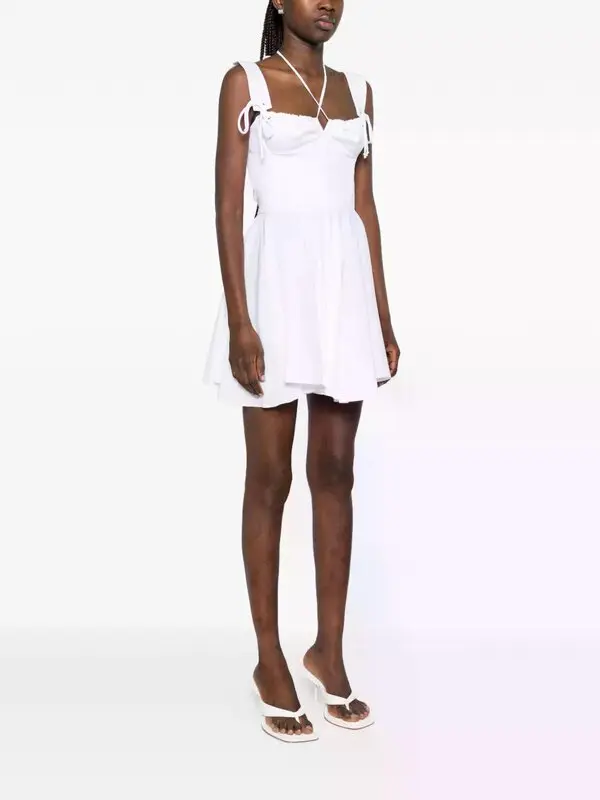 LES FILLES D'EVA Sleeveless Mini Dress With Tie-straps - White