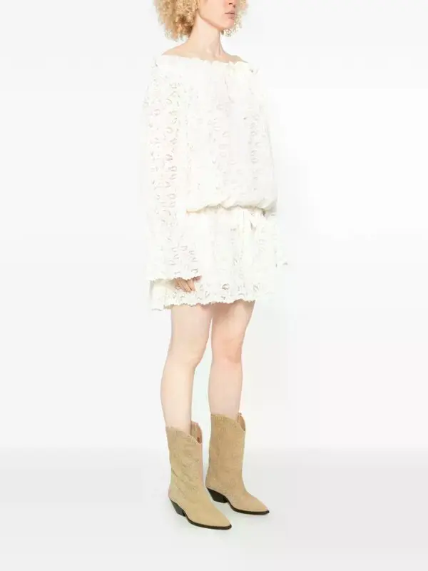 LES FILLES D'EVA Floral-lace Mini Dress - White