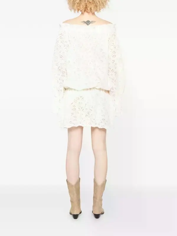 LES FILLES D'EVA Floral-lace Mini Dress - White
