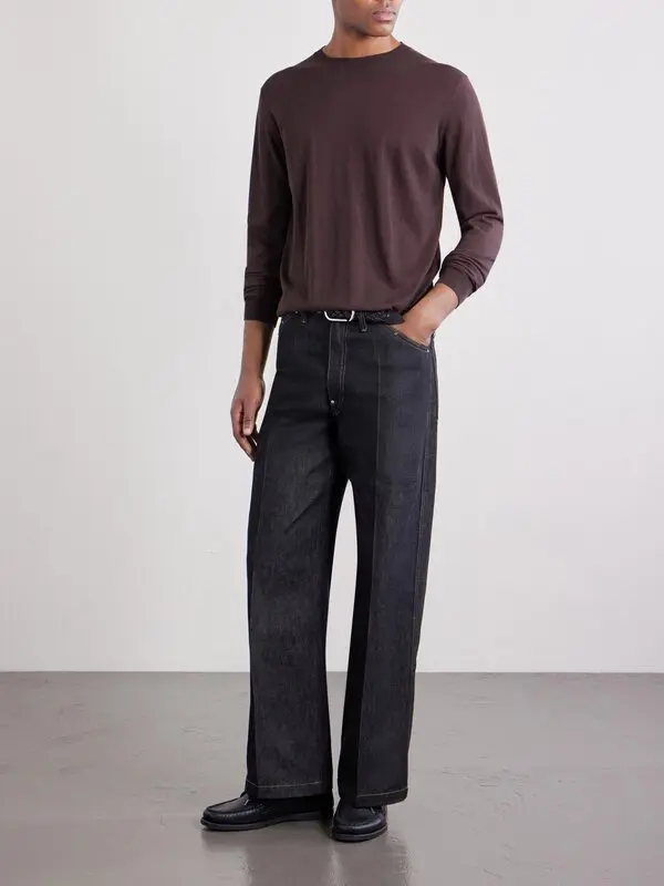PIACENZA CASHMERE 1733 Cotton Crewneck Sweater - Brown