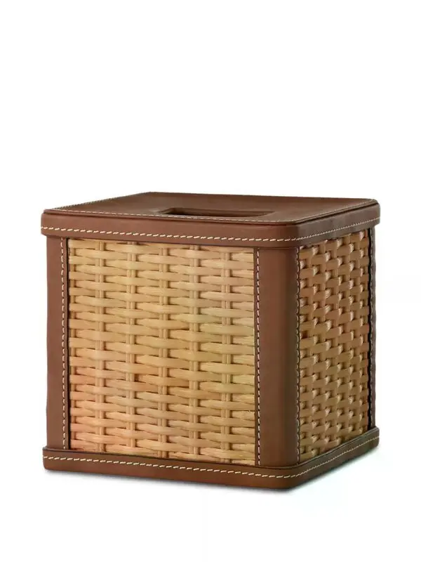 Ralph Lauren Woven Stitched Tissue Box - Neutrals
