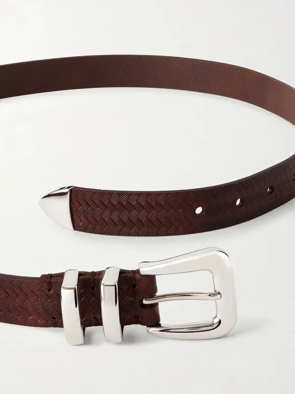 Brunello Cucinelli 2cm Croc-effect Leather Belt