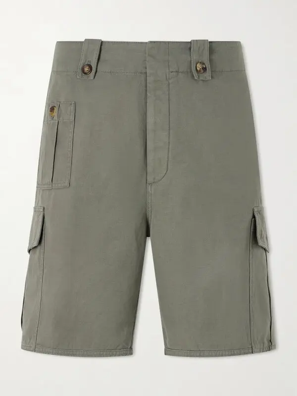 Brunello Cucinelli Cotton And Linen-blend Bermuda Shorts - Green