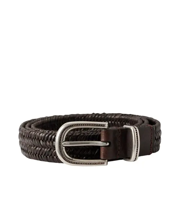 Brunello Cucinelli Woven Leather Belt - Brown