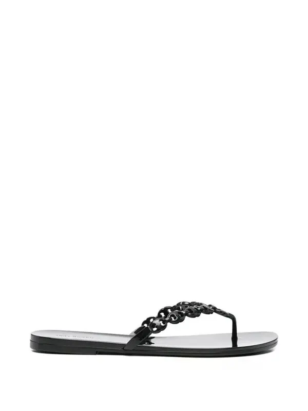 Tory Burch Gemini Chain-link Flip-flops - Black