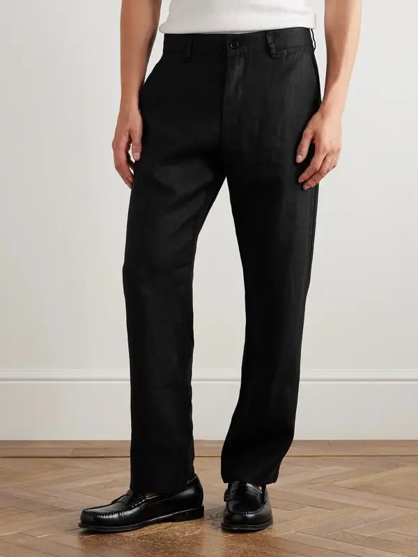 Nn07 Aden 1454 Straight-leg Linen Suit Trousers - Black