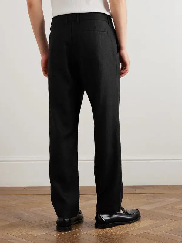 Nn07 Aden 1454 Straight-leg Linen Suit Trousers - Black