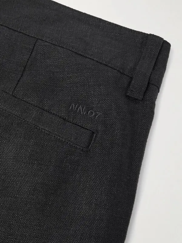 Nn07 Aden 1454 Straight-leg Linen Suit Trousers - Black