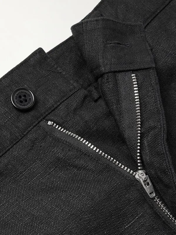 Nn07 Aden 1454 Straight-leg Linen Suit Trousers - Black