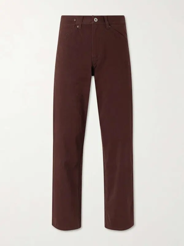FRIZMWORKS Straight-leg Cotton-blend Trousers - Brown