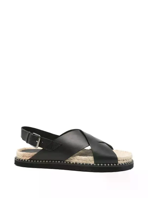 CastaÑer Crossover-strap Slingback Sandals - Black