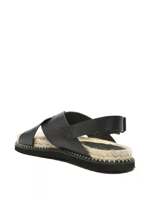 CastaÑer Crossover-strap Slingback Sandals - Black