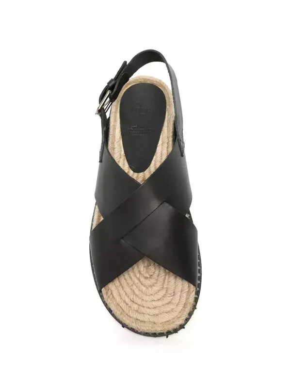 CastaÑer Crossover-strap Slingback Sandals - Black