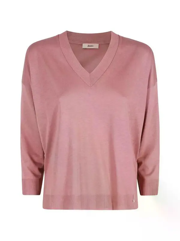 Herno V-neck Sweater - Pink