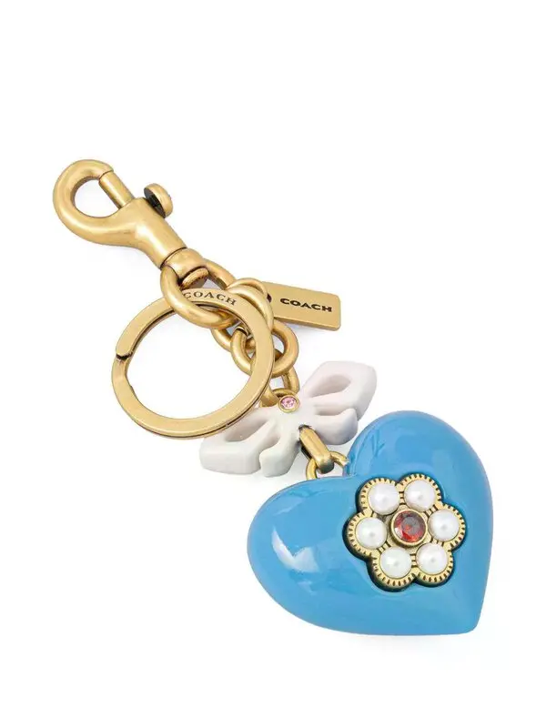 COACH Heart-shaped Charm Keyring - Blue
