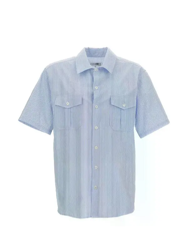 MAISON MARGIELA Pinstripe Chest-pocket Shirt - Blue