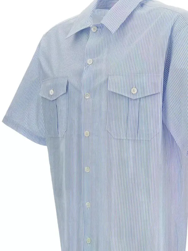 MAISON MARGIELA Pinstripe Chest-pocket Shirt - Blue
