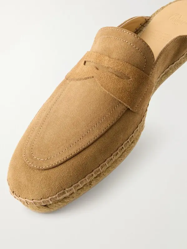 CastaÑer Nando Suede Backless Espadrilles - Neutrals