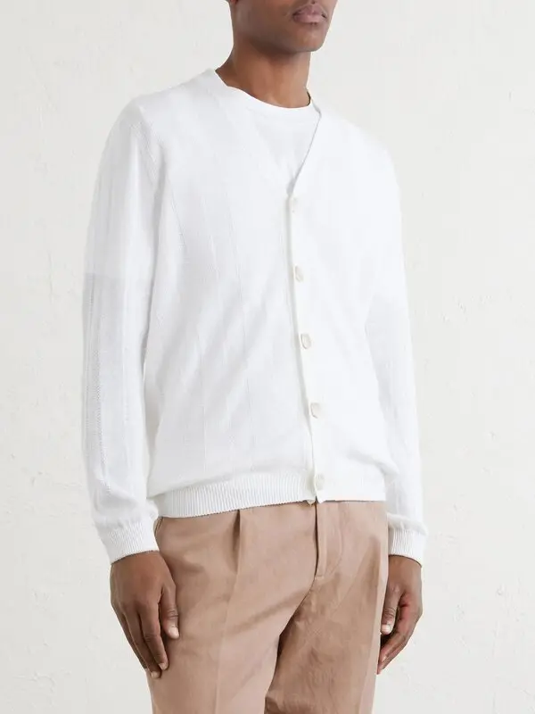 Brunello Cucinelli Knitted Linen And Cotton-blend Cardigan