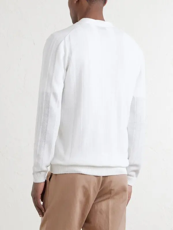 Brunello Cucinelli Knitted Linen And Cotton-blend Cardigan