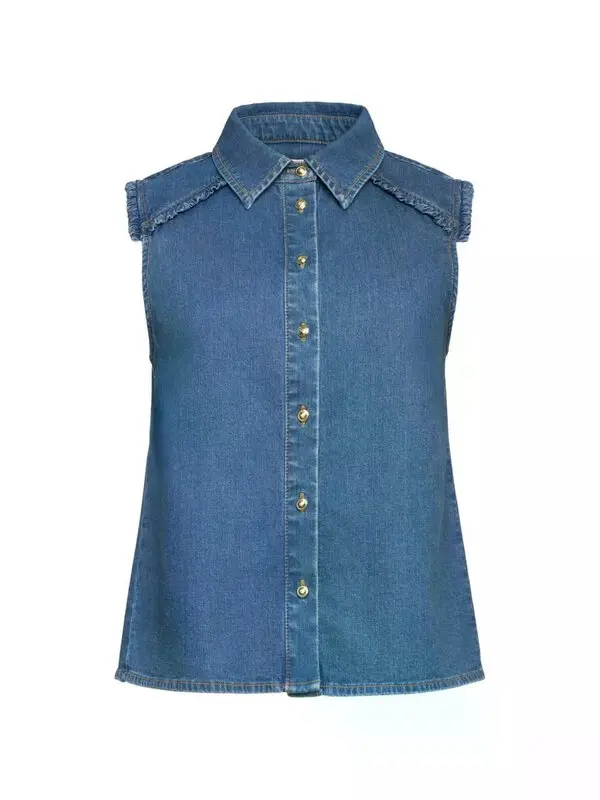 Cinq À Sept Florance Denim Top - Blue