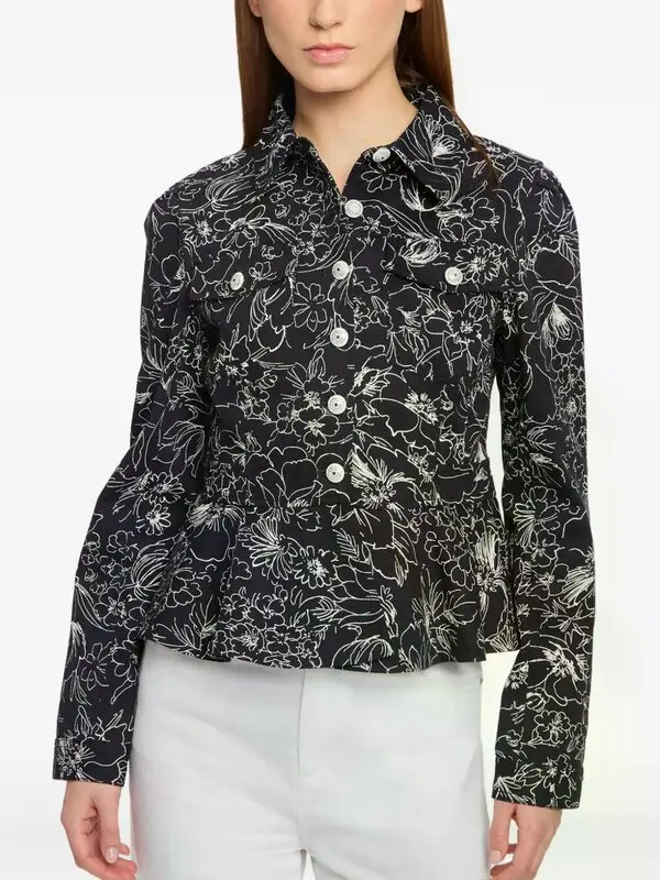 Cinq À Sept Floral-print Jacket - Blue
