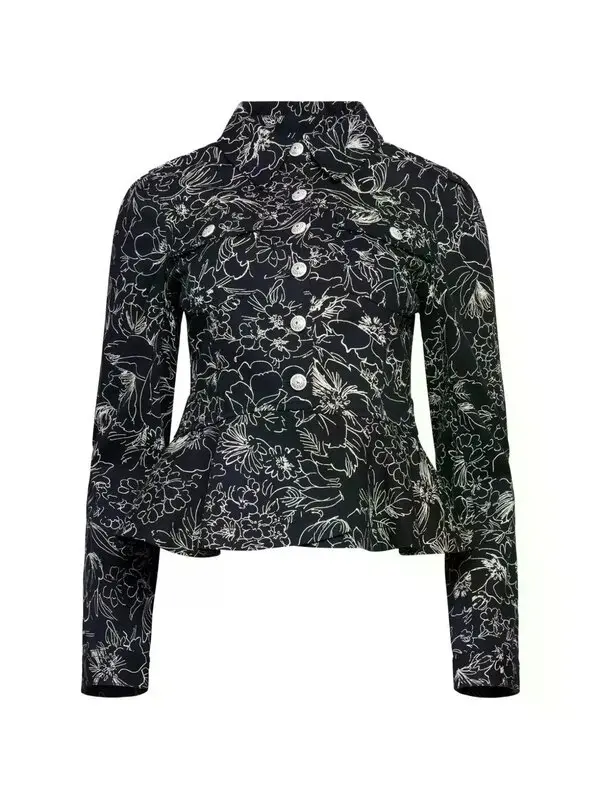 Cinq À Sept Floral-print Jacket - Blue