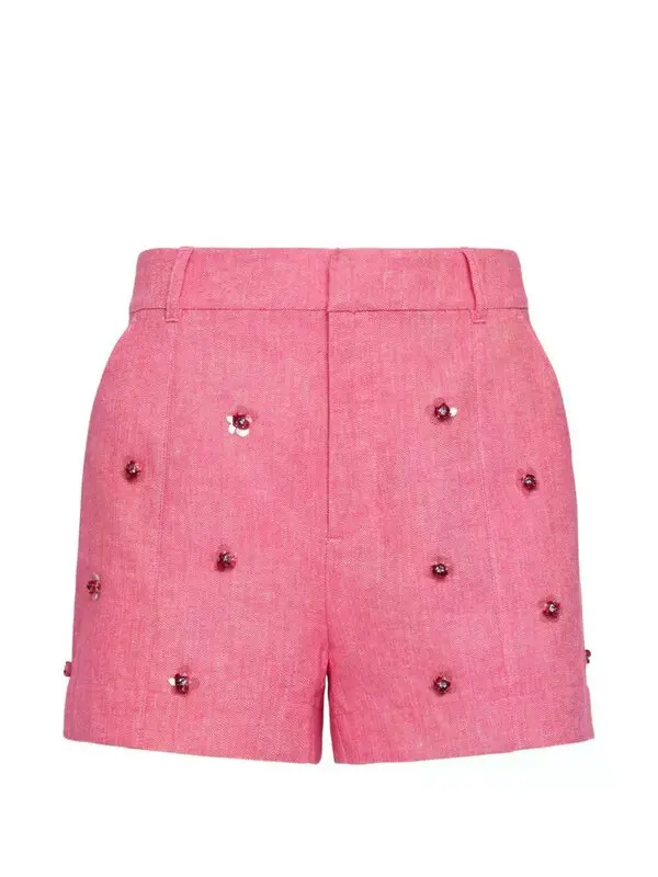 Cinq À Sept Wildflower Paillette Tora Shorts - Pink