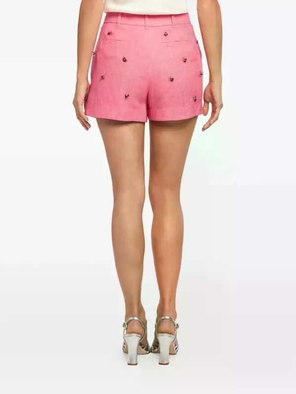Cinq À Sept Floral Paillette Embellished Shorts - Pink