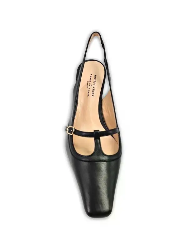 MADISON MAISON Penny Buckle Slingback Pumps - Black