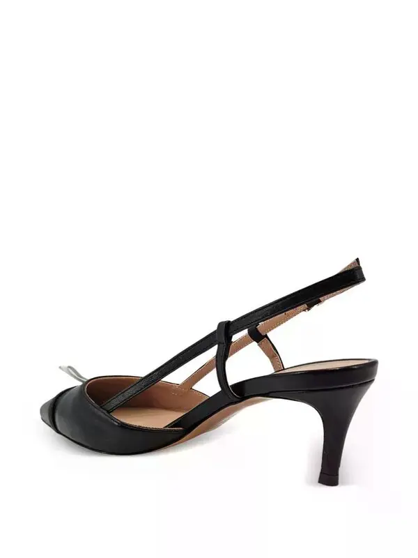 MADISON MAISON Alessia Leather Slingback Pumps - Black