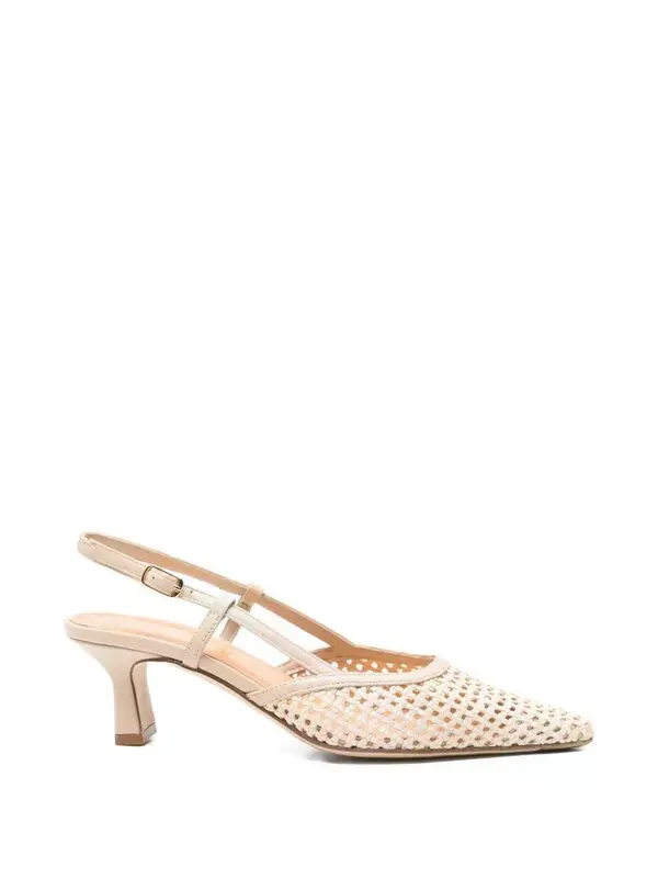 JULIE DEE Woven Slingback Pumps - Neutrals