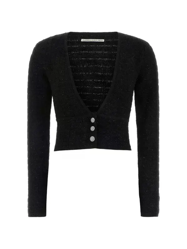 Alessandra Rich Buttoned Cardigan - Black