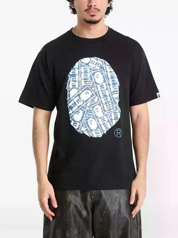 A BATHING APE Japanese Cloud Camo T-shirt - Black