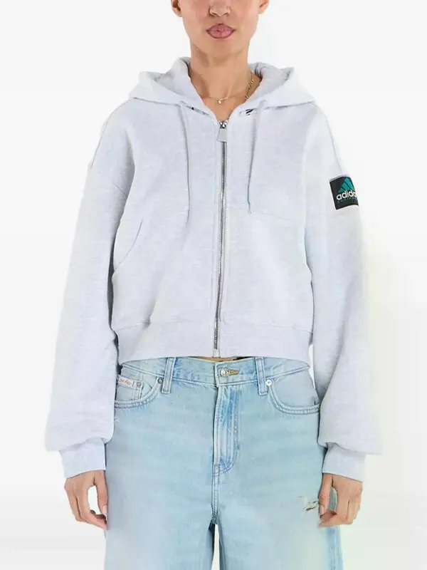 Adidas Equipment Cropped Zip Hoodie - Grey
