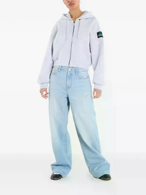 Adidas Equipment Cropped Zip Hoodie - Grey