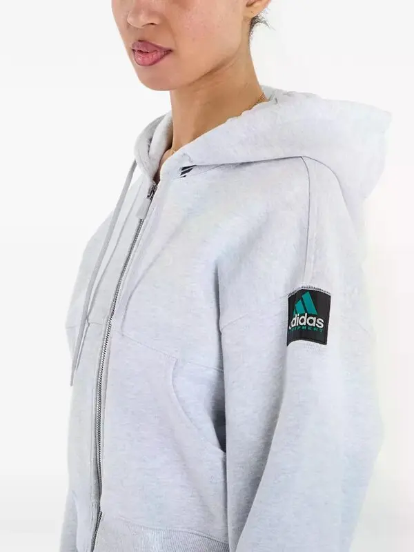 Adidas Equipment Cropped Zip Hoodie - Grey