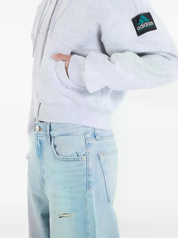 Adidas Equipment Cropped Zip Hoodie - Grey
