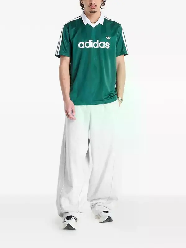 Adidas Archive Collar T-shirt With Stripes - Green
