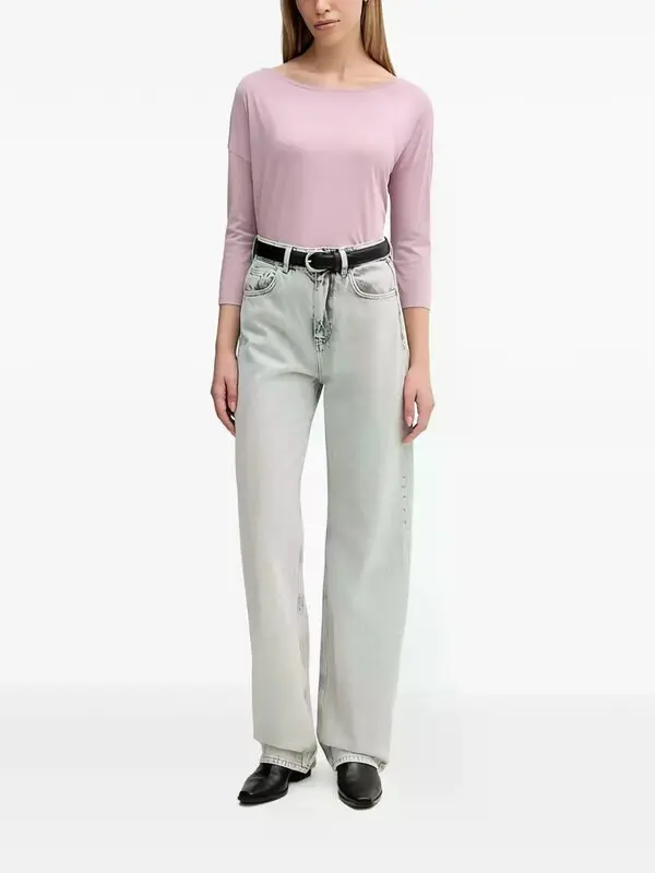 Sisley Straight Leg Jeans With Logo Patch