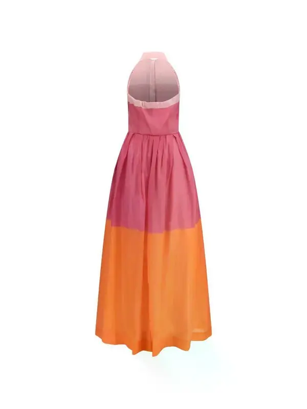 SARA ROKA Mariaedna Colour-block Pleated Maxi Dress