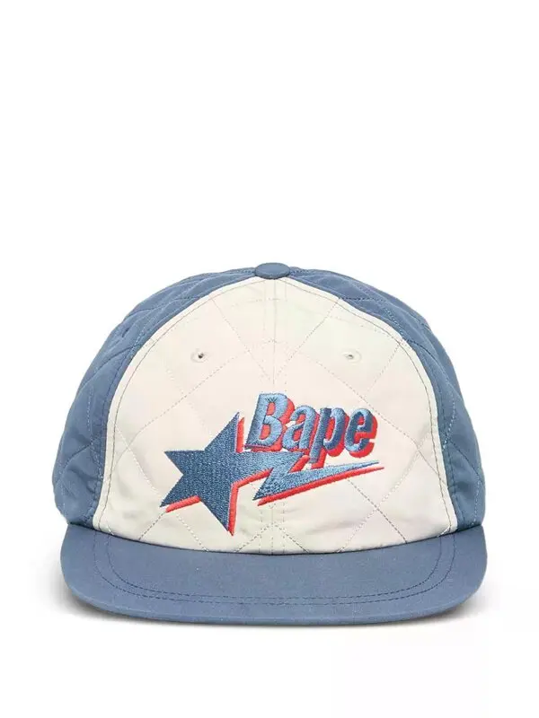 A BATHING APE Sta Logo Quilted Baseball Cap - Blue