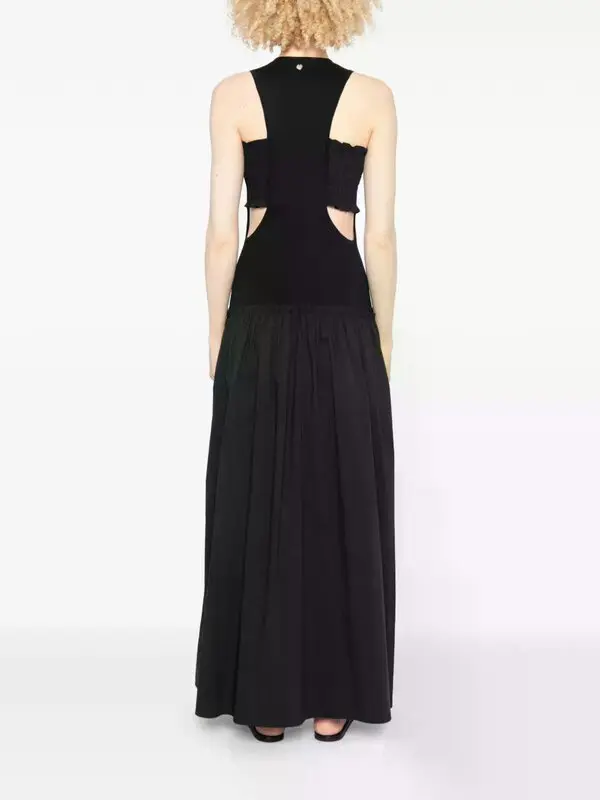 Liu Jo Ribbed-knit Cut-out Maxi Dress - Black