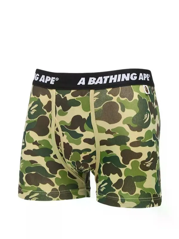 A BATHING APE Abc Camouflage Trunks - Green