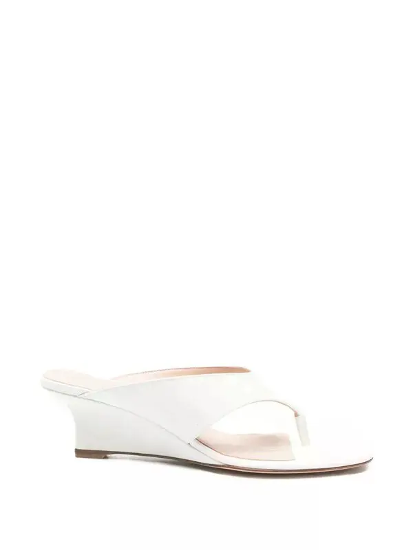 STUART WEITZMAN Vinnie Thong Wedge Sandals - White