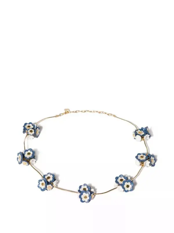 Miu Miu Metal And Leather Necklace - Gold