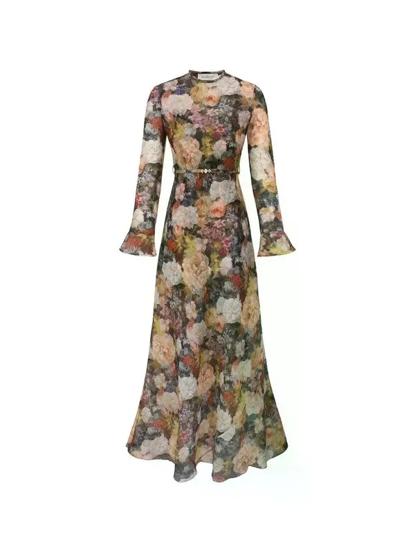 Zimmermann Alchemy Sheath Floral-print Maxi Dress - Brown