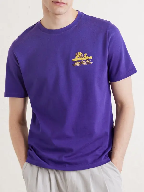 Aimé Leon Dore Unisphere Logo-print Cotton-jersey T-shirt - Purple