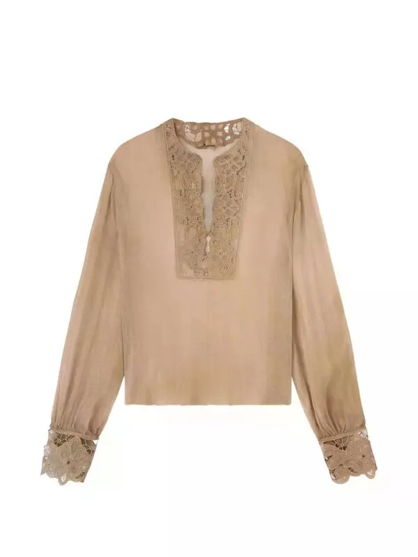 Ermanno Scervino Floral Cut-work Blouse - Neutrals